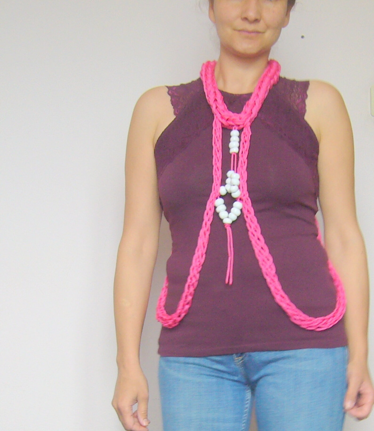 Layered necklace macrame/body harness bold | Etsy