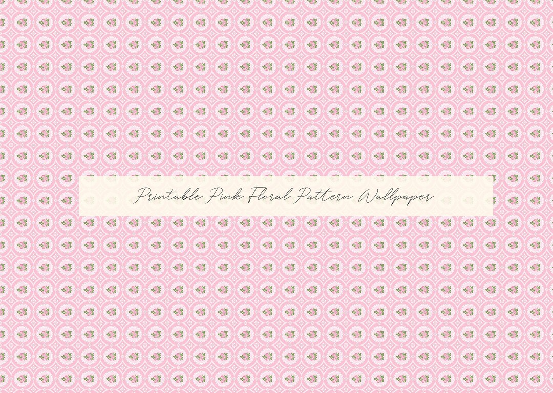 Dollhouse Miniature Printable- 12th Scale DIY - Printable Pink Floral ...