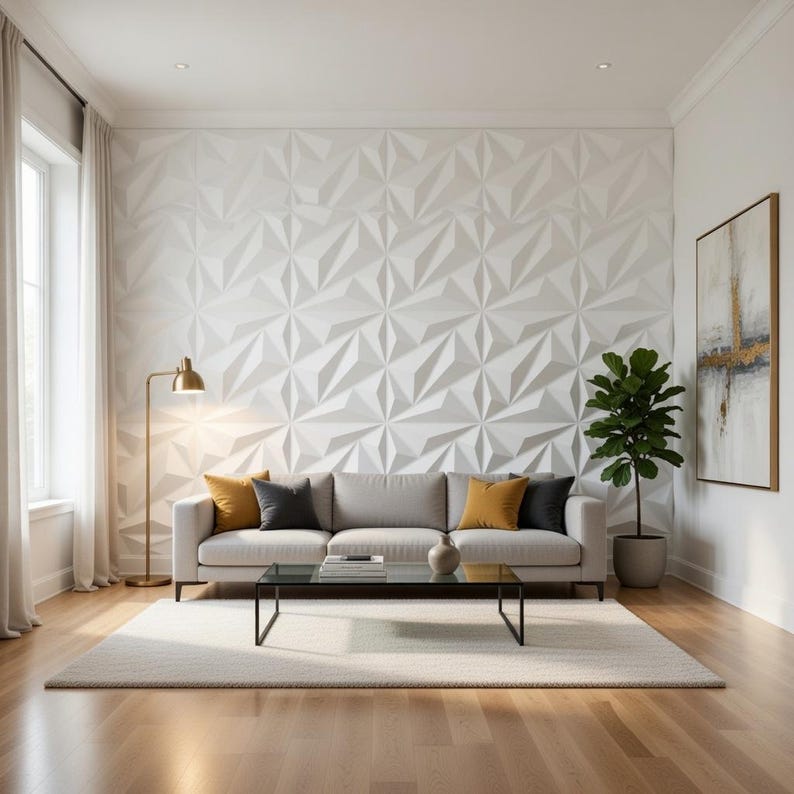 3D Geometric PVC Wall Panels, Modern Peel and Stick Accent Tiles - Etsy
