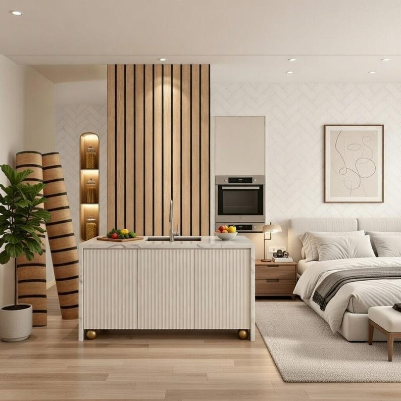 3D Faux Wood Slat Wall Panels: Waterproof Peel and Stick Lath Decals - Etsy
