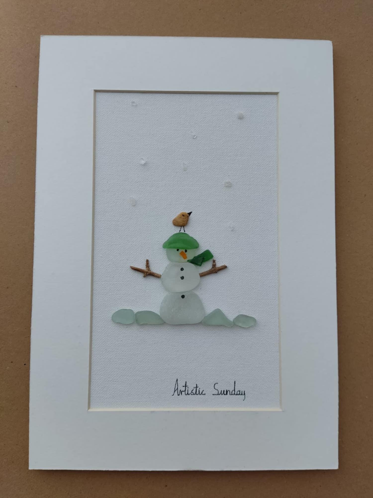 Snowman Pebble Art #3 - Etsy