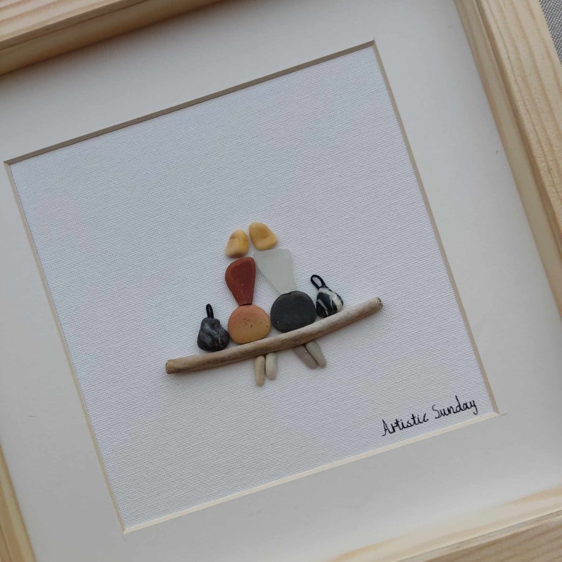 2 Girls on a Bench Pebble Art - Etsy