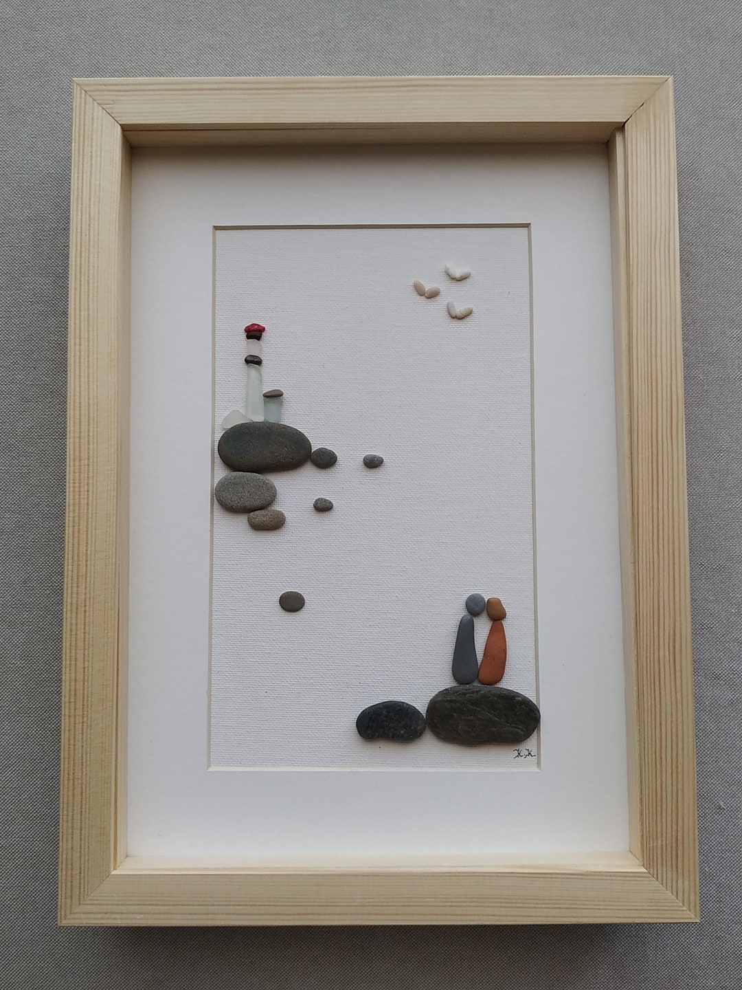 Lighthouse Couple Pebble Art - Etsy