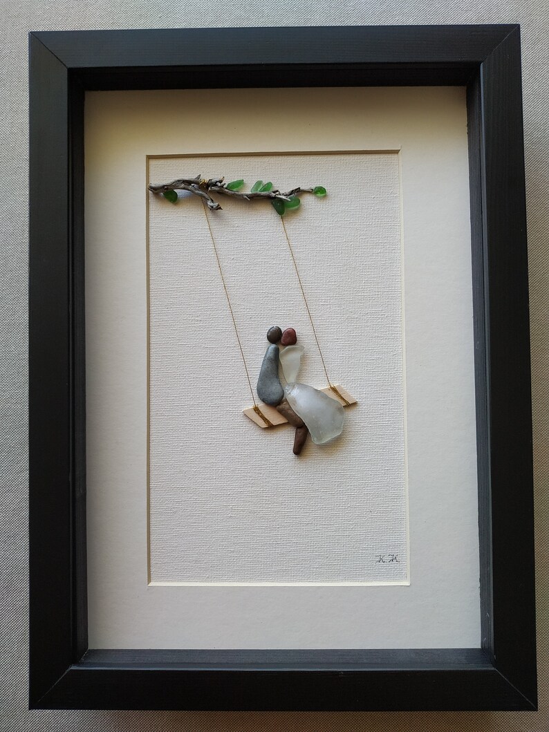 Romantic Couple on a Swing, Pebble Art - Etsy