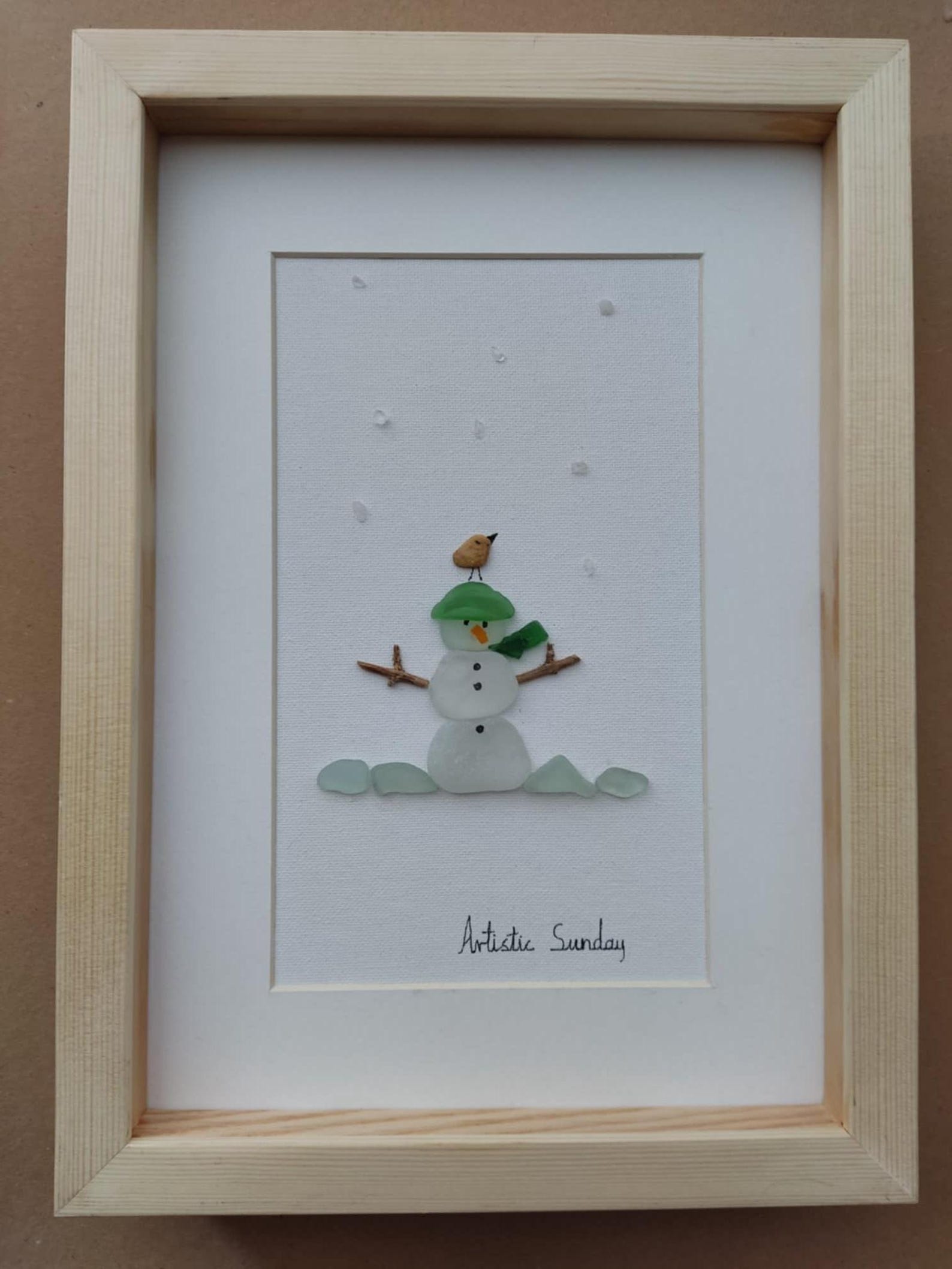 Snowman Pebble Art #3 - Etsy