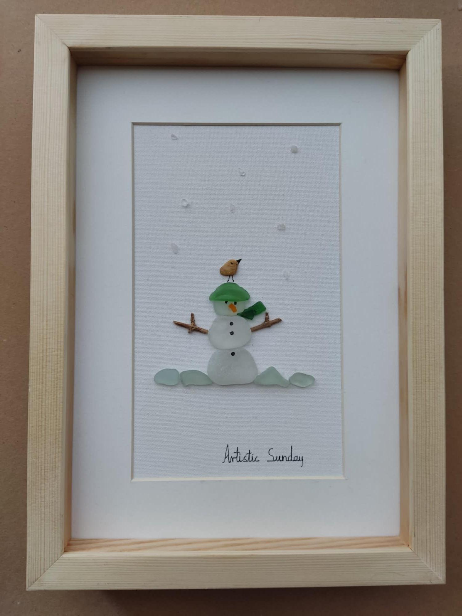 Snowman Pebble Art #3 - Etsy