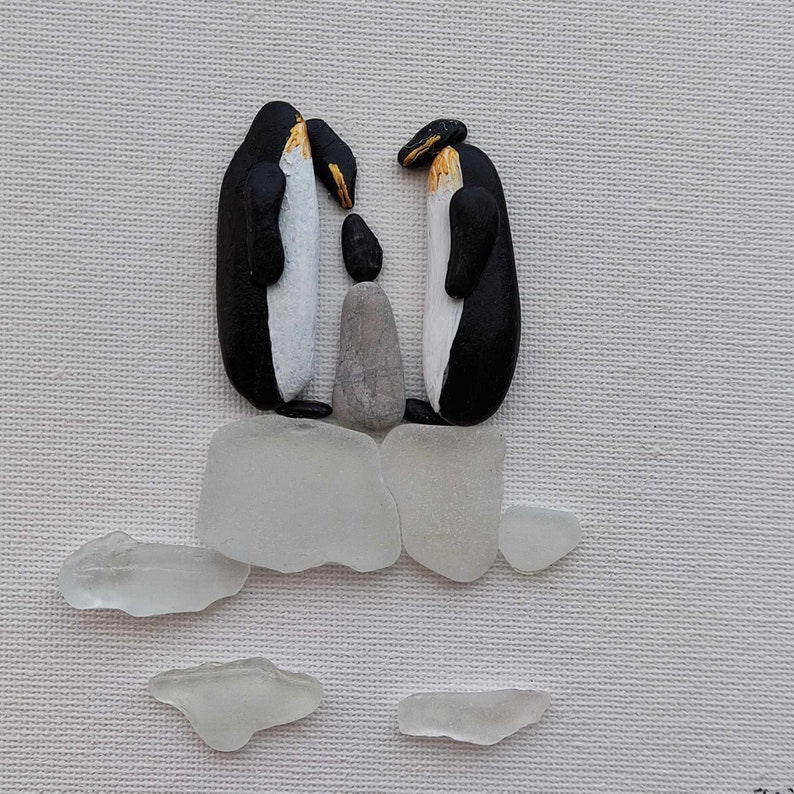 Penguin Family 2 Pebble Art - Etsy