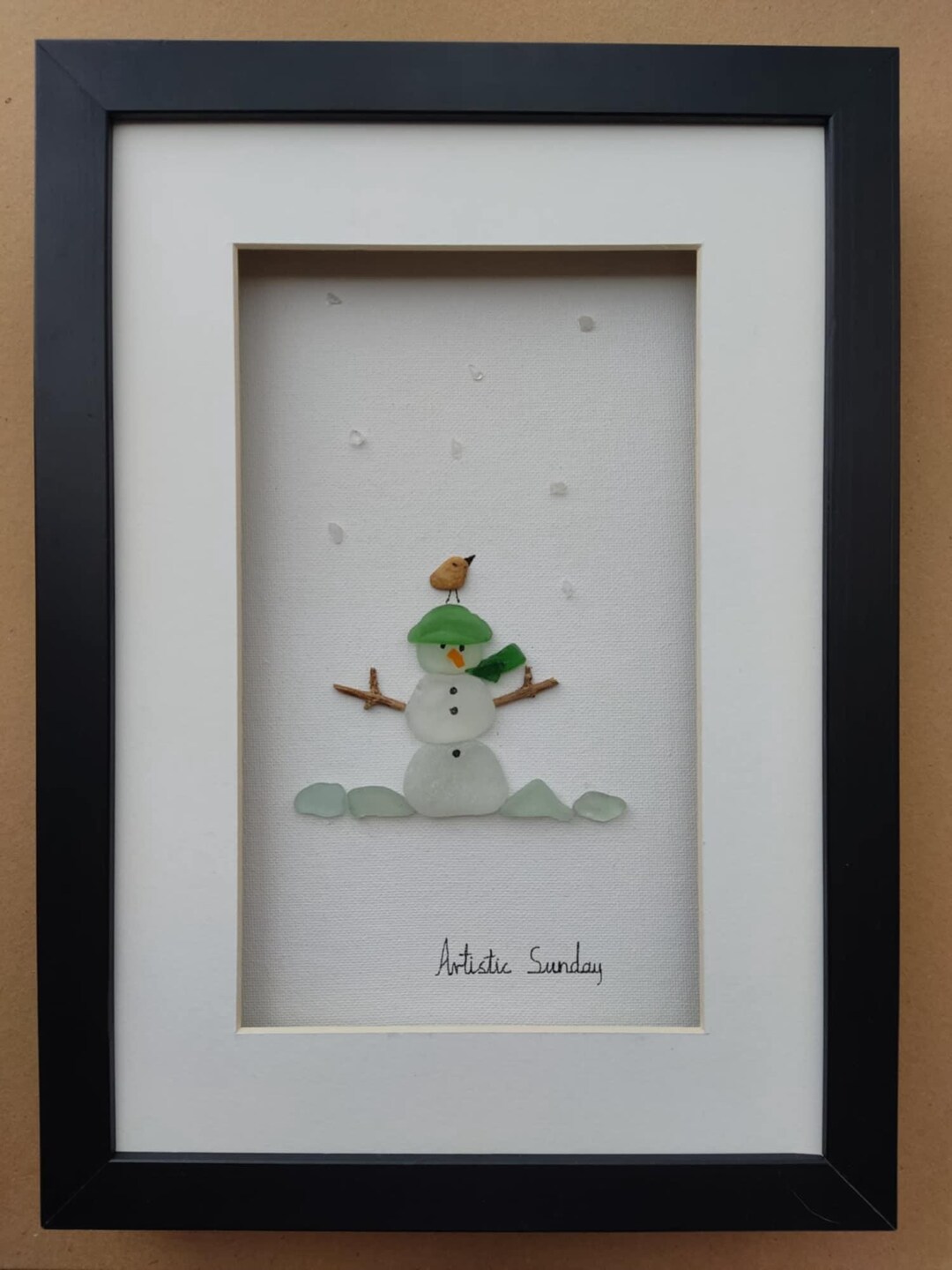 Snowman Pebble Art #3 - Etsy