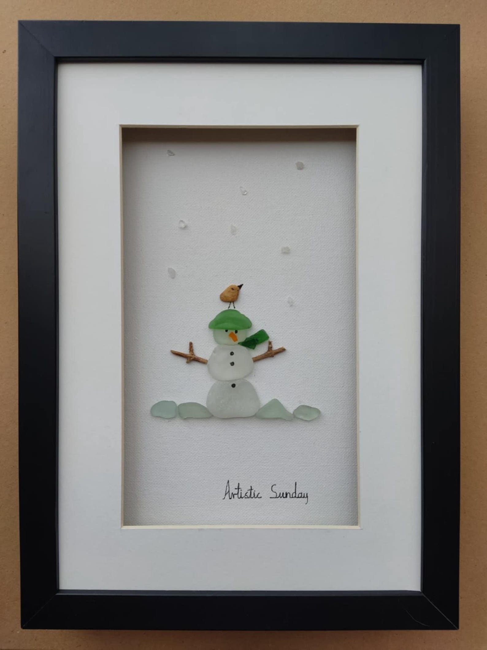 Snowman Pebble Art #3 - Etsy