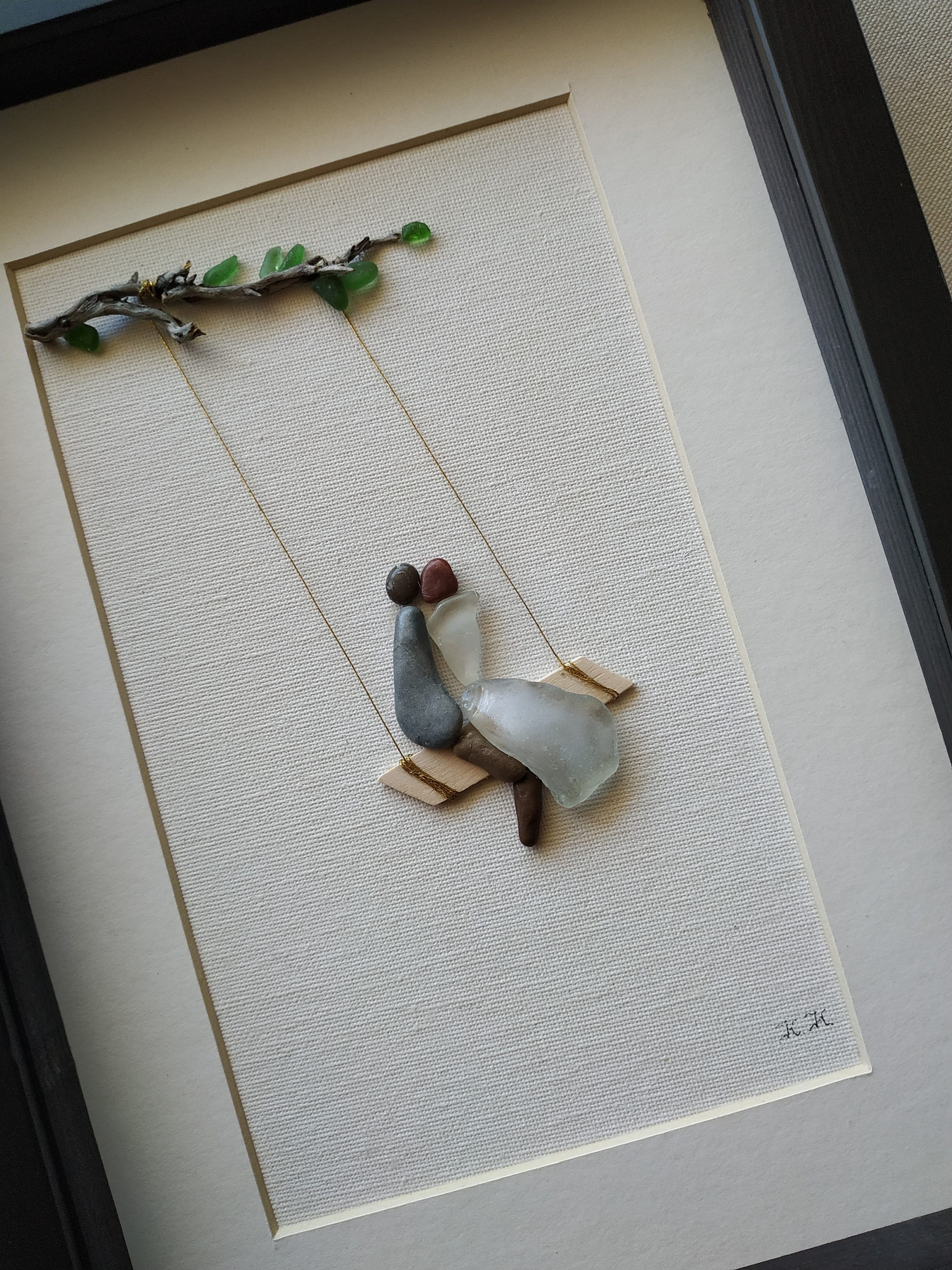 Romantic Couple on a Swing, Pebble Art - Etsy