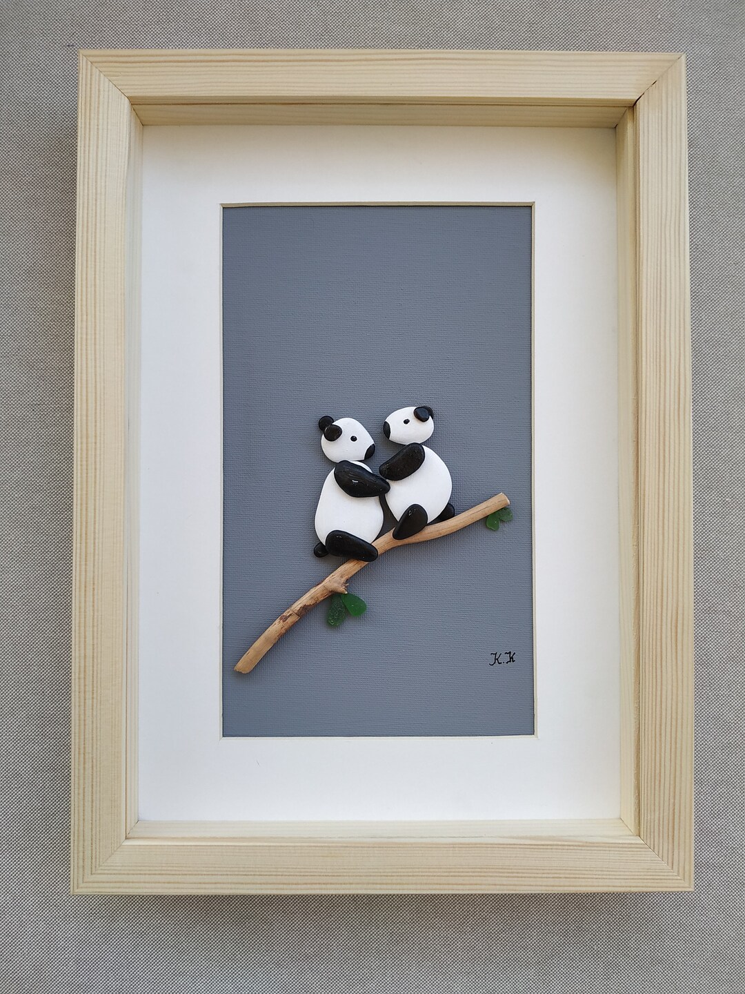 Panda Pebble Art - Etsy