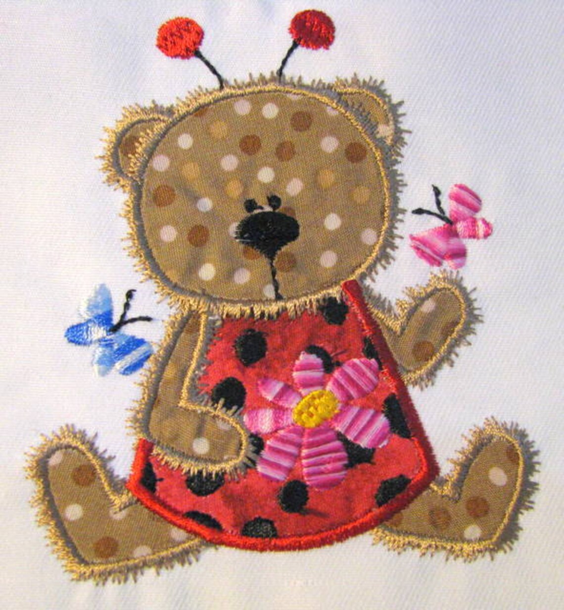 Ladybug Bear 03 Machine Applique Embroidery Design Ladybug - Etsy