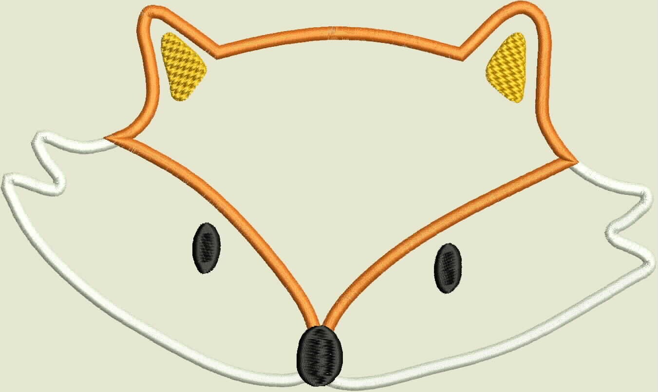 Fox Face Machine Applique Embroidery Design, Fox Face Applique, Fox ...