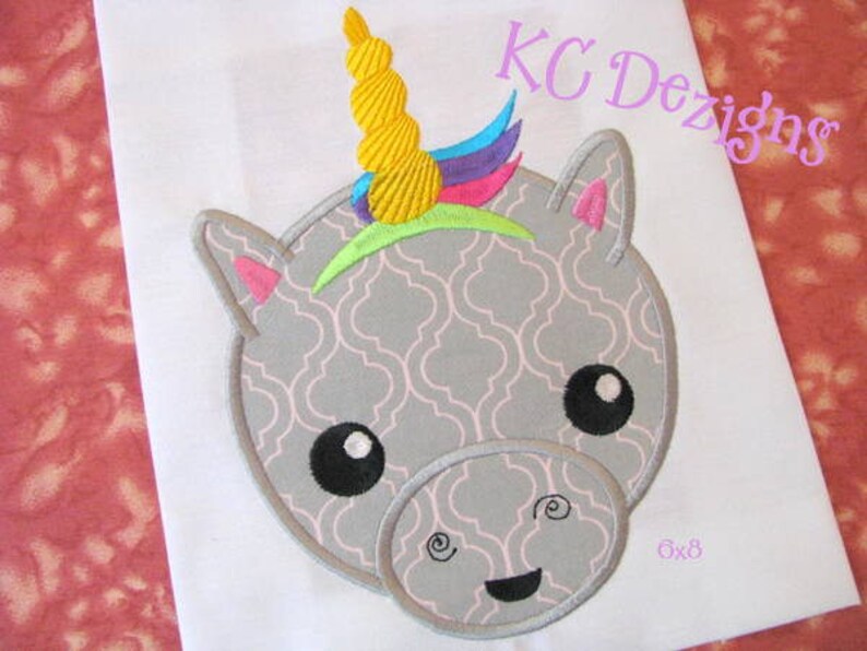 Unicorn Face Machine Applique Embroidery Design Unicorn Face | Etsy