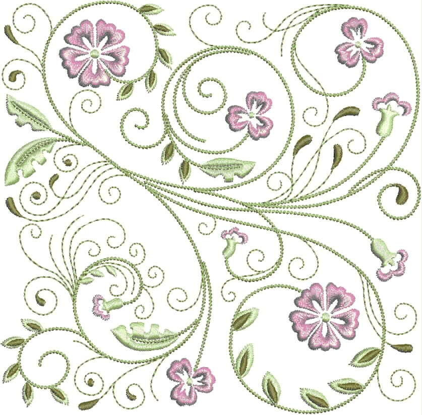 Fabuflower Blocks Machine Embroidery Design Floral Block - Etsy