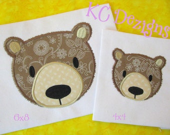 Bear Face Applique Machine Embroidery Design NO:0513 - Etsy