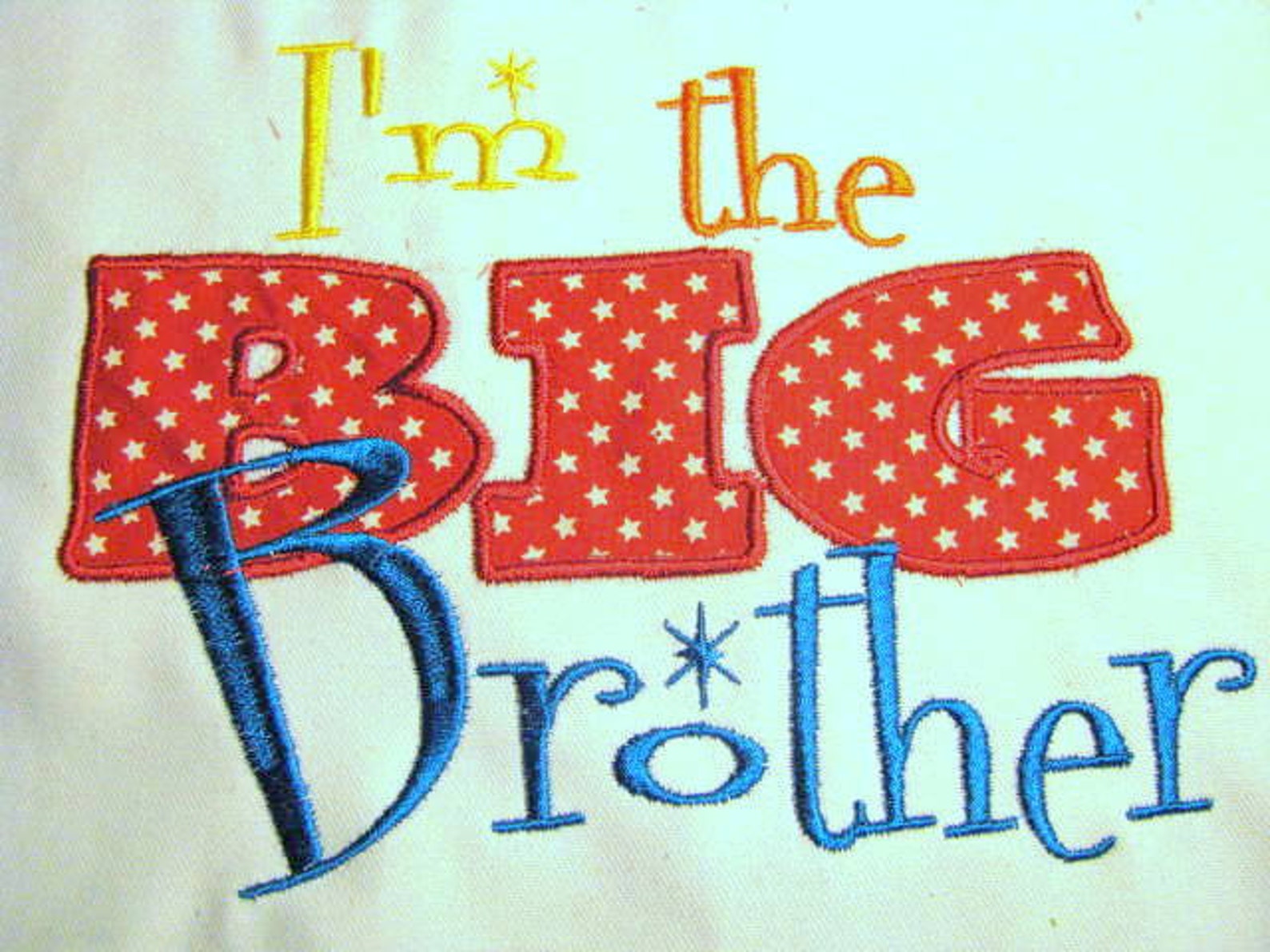 I'm the Big Brother Machine Applique Embroidery Design - I'm the Big ...