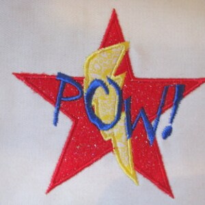 Pow Star Bolt Machine Applique Embroidery Design - Pow Star Applique ...