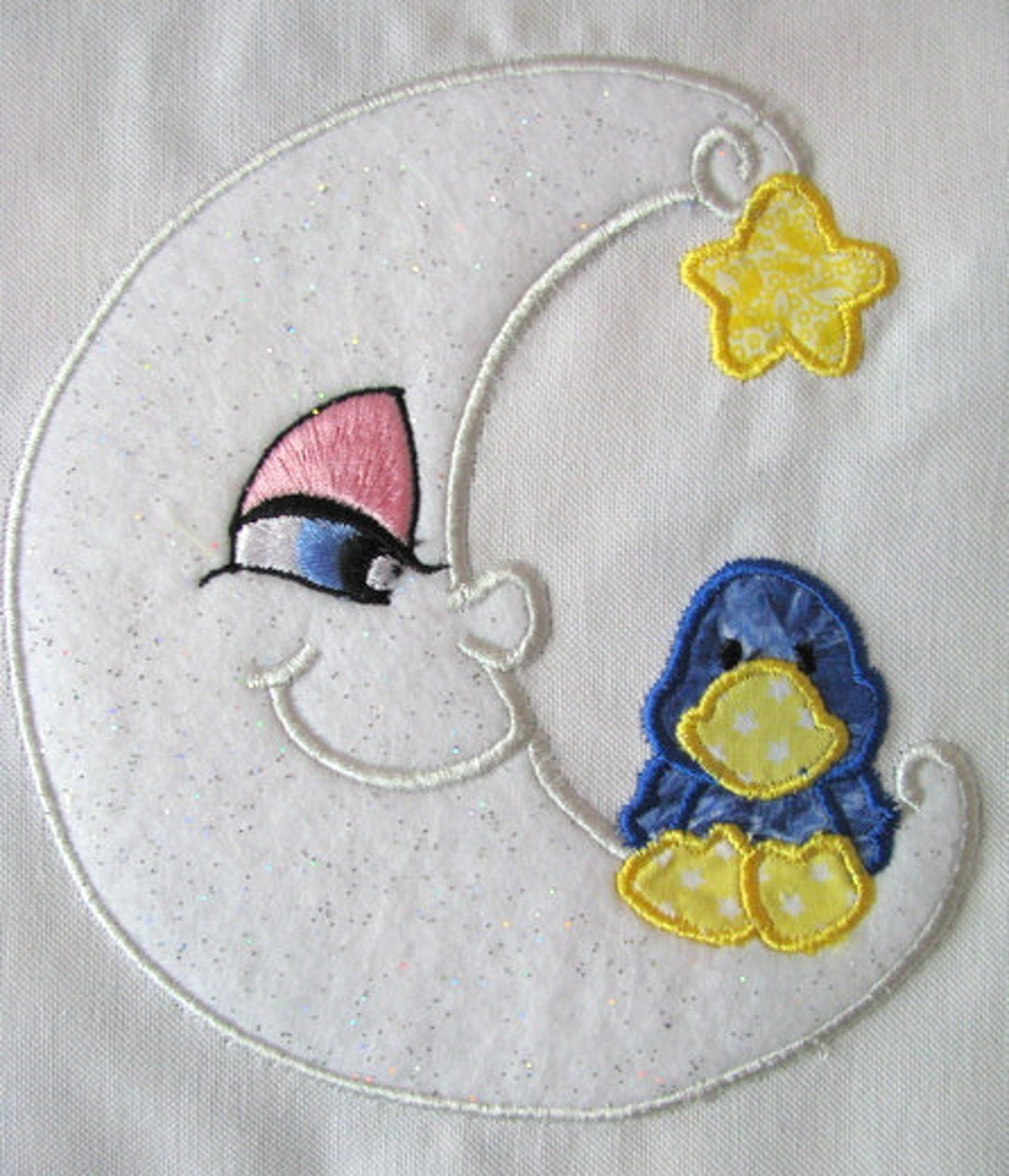My Little Moon 07 Machine Applique Embroidery Design - Cute Moon ...
