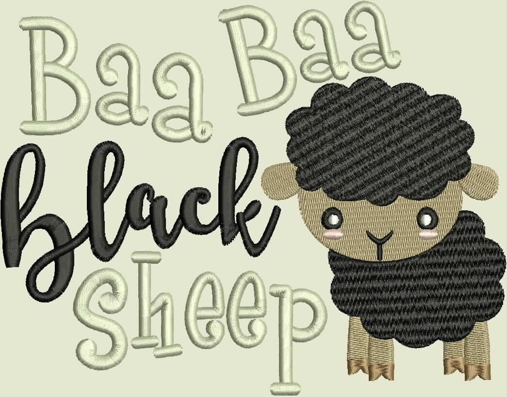 Nursery Rhyme Baa Baa Black Sheep Machine Embroidery Design | Etsy