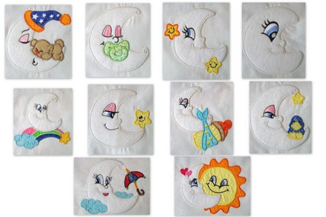 My Little Moon Machine Applique Embroidery Designs - Little Moon ...