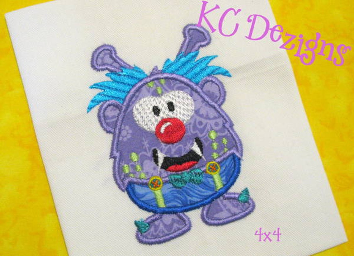 Goofy Monster 01 Machine Applique Embroidery Design - Goofy Monster ...