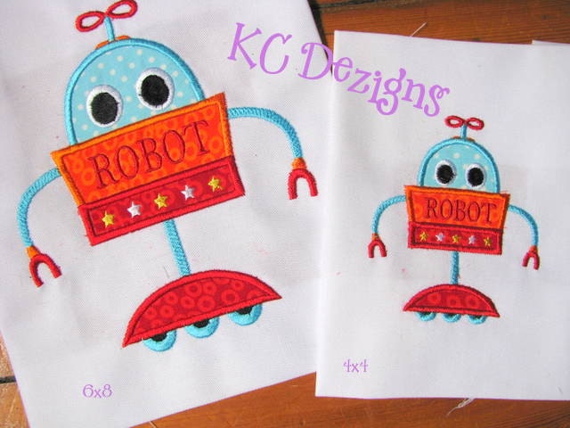 Robot 13 Machine Applique Embroidery Design Robot Applique - Etsy