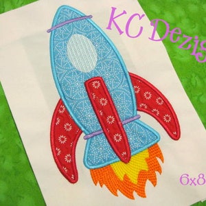 Space Rocket Machine Applique Embroidery Design - Space Rocket Applique ...