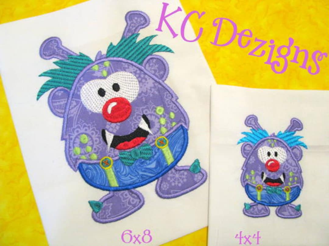 Goofy Monster 01 Machine Applique Embroidery Design - Goofy Monster ...