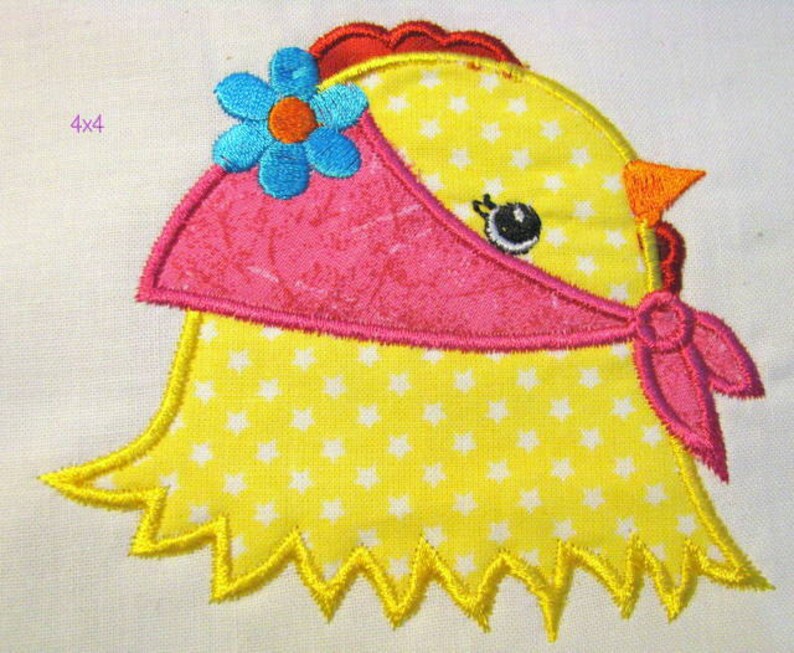 Chick Face 02 Machine Applique Embroidery Design Chicken - Etsy