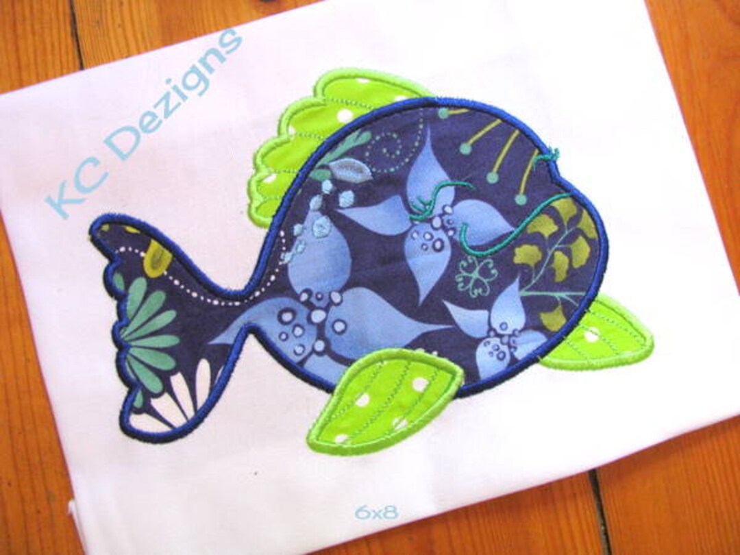 Cute Fish Machine Applique Embroidery Design - Fish Applique Design ...