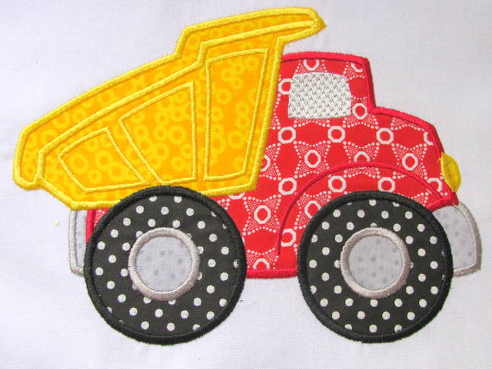 Construction Truck 01 Machine Applique Embroidery Design - Construction ...