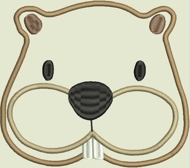 Beaver Face Machine Applique Embroidery Design | Etsy
