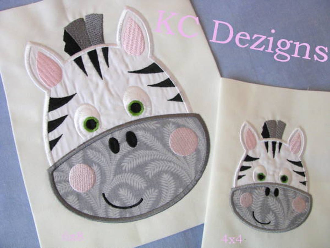 Zebra Face Machine Applique Embroidery Design - Zebra Face Applique ...