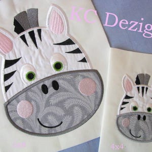 Zebra Face Machine Applique Embroidery Design - Zebra Face Applique ...