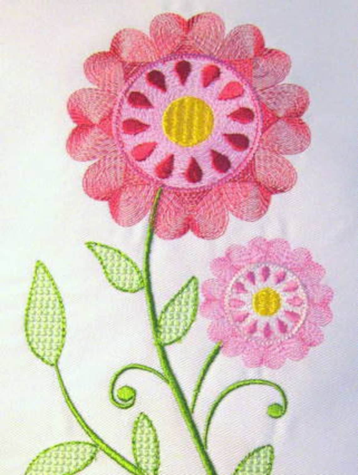 Vintage Flowers Filled Machine Embroidery Design Set - Vintage Flower ...