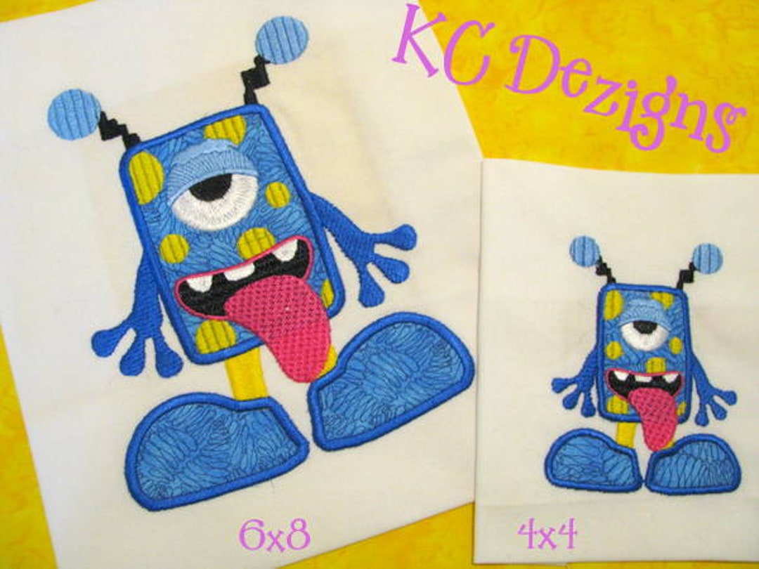 Goofy Monster 02 Machine Applique Embroidery Design - Goofy Monster ...