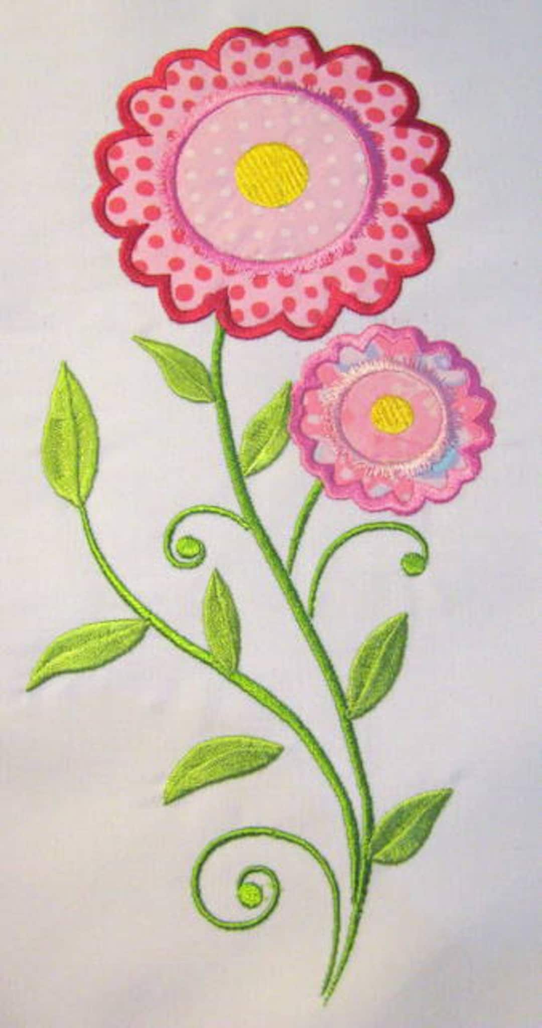 Vintage Flower 01 Machine Applique Embroidery Design - Vintage Floral ...