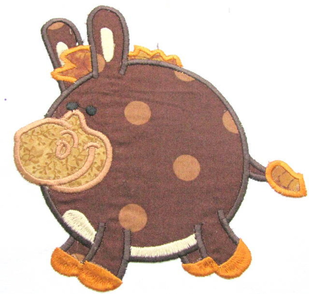 Chubby Donkey Farm Friend Machine Applique Embroidery Design - Donkey ...