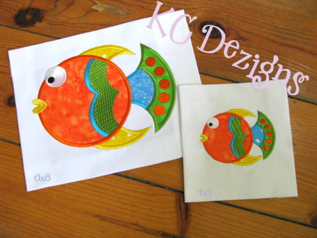 Tropical Fish 01 Machine Applique Embroidery Design - Fish Applique ...