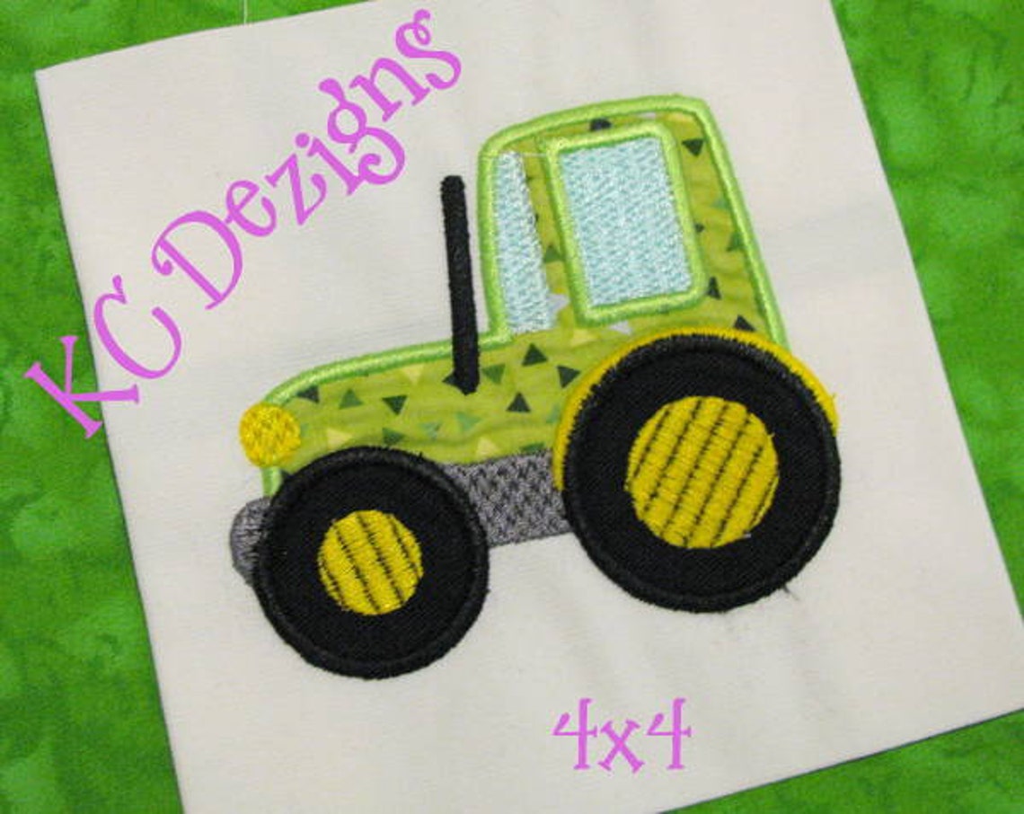 Tractor Machine Applique Embroidery Design Tractor Applique - Etsy
