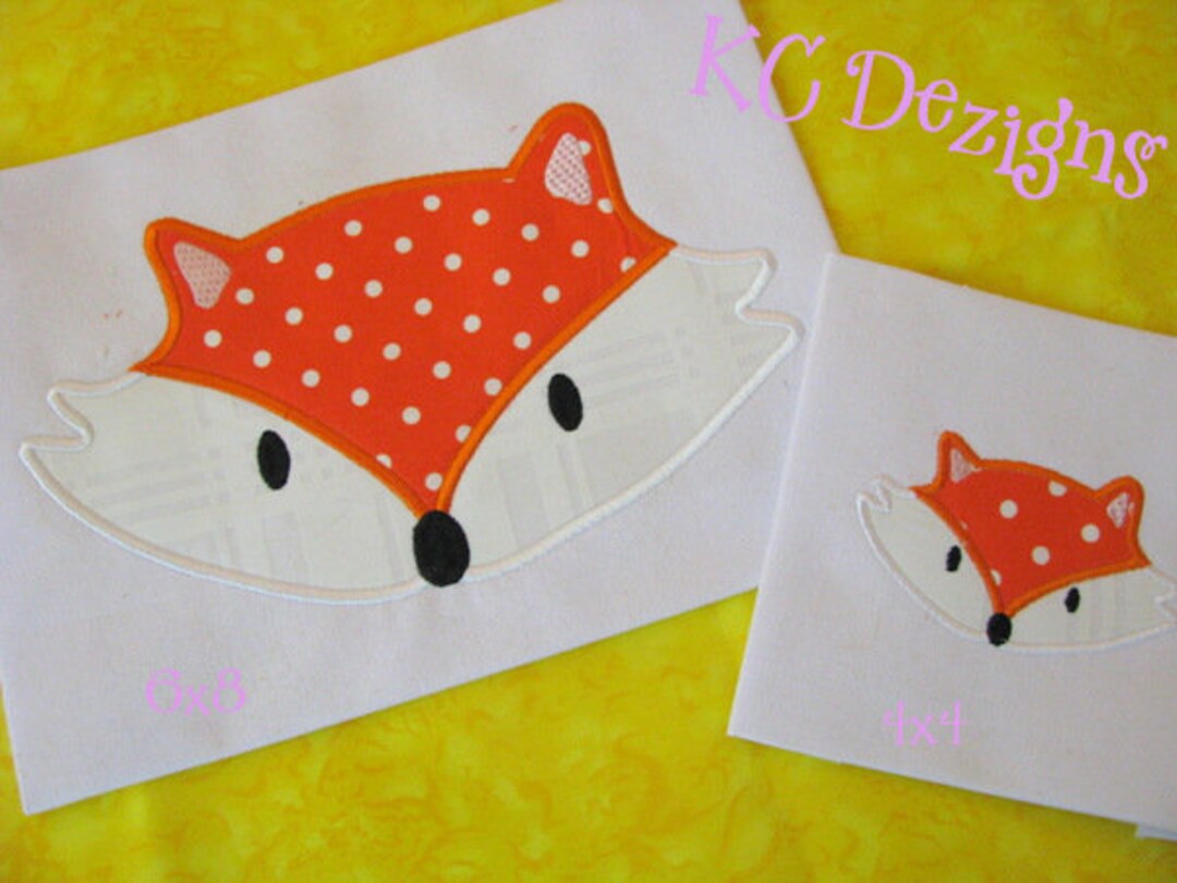 Fox Face Machine Applique Embroidery Design, Fox Face Applique, Fox ...