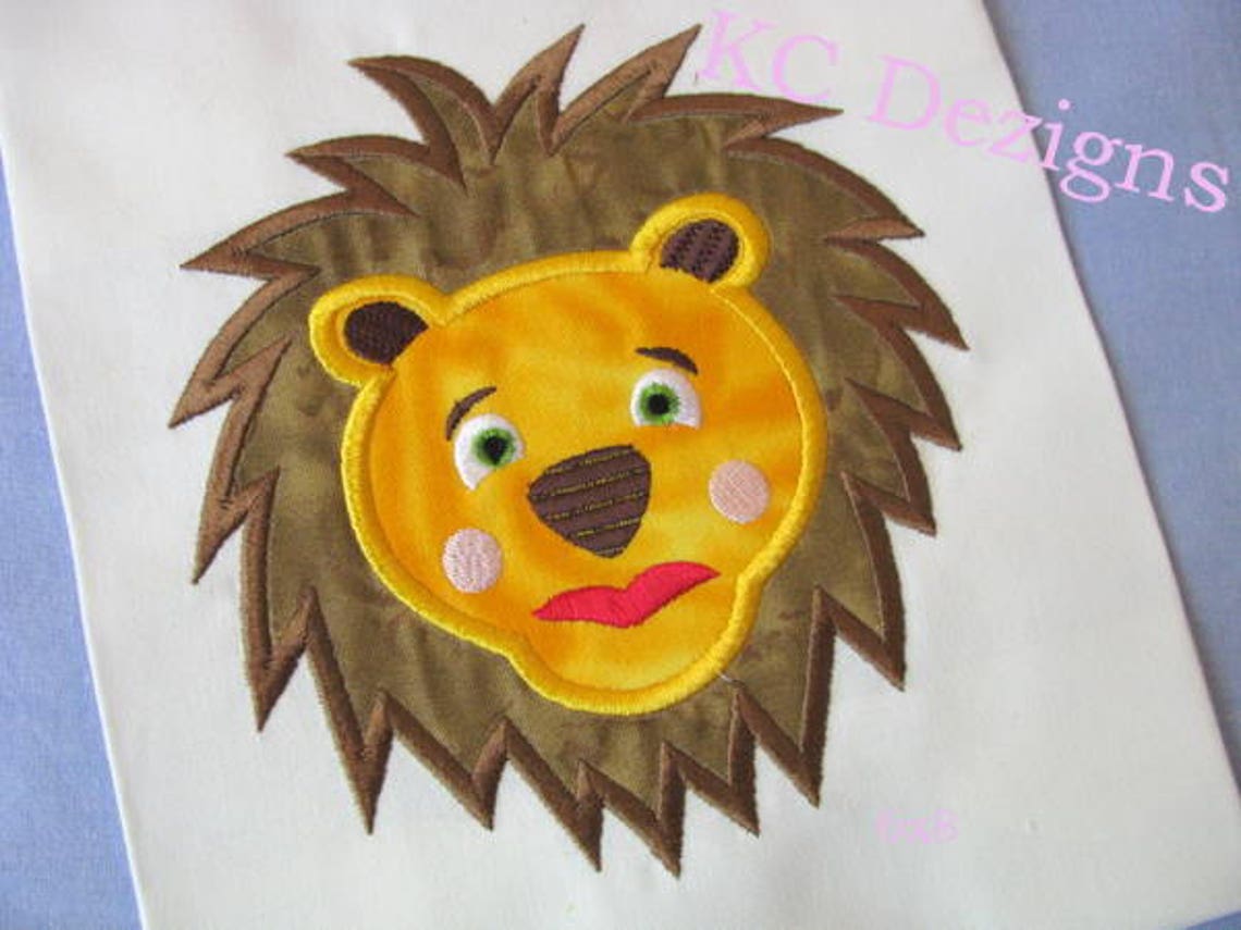 Lion Face Machine Applique Embroidery Design Lion Face - Etsy