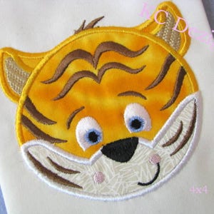 Tiger Face Machine Applique Embroidery Design - Tiger Face Applique ...