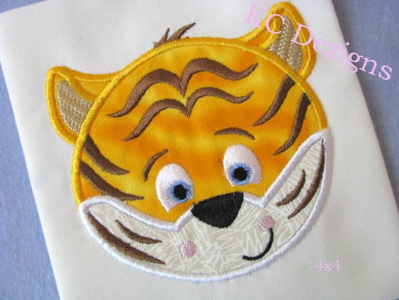 Tiger Face Machine Applique Embroidery Design Tiger Face | Etsy