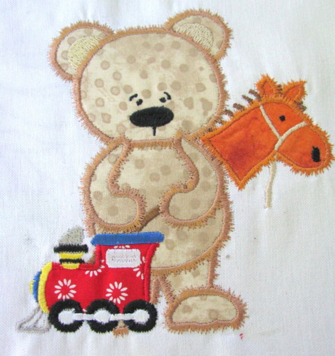 Boy Toy Bear 01 Machine Applique Embroidery Design - Boy Toy Bear ...