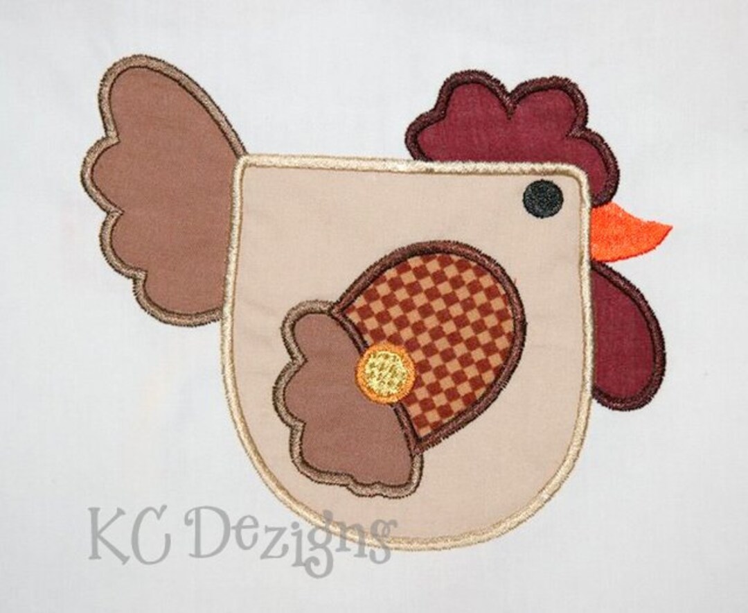 Hen 06 Machine Applique Embroidery Design - Hen Applique Design ...