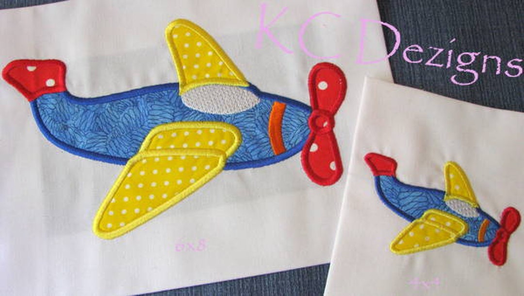 Cute Plane Machine Applique Embroidery Design - Plane Applique Design ...