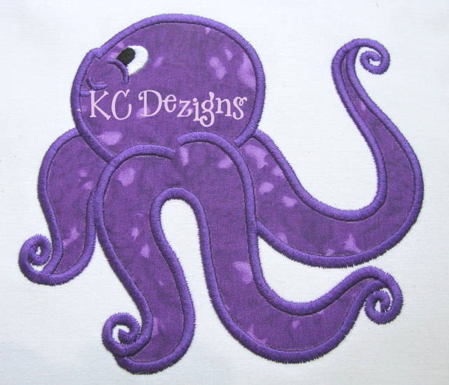 Octopus Machine Applique Embroidery Design Octopus Applique - Etsy