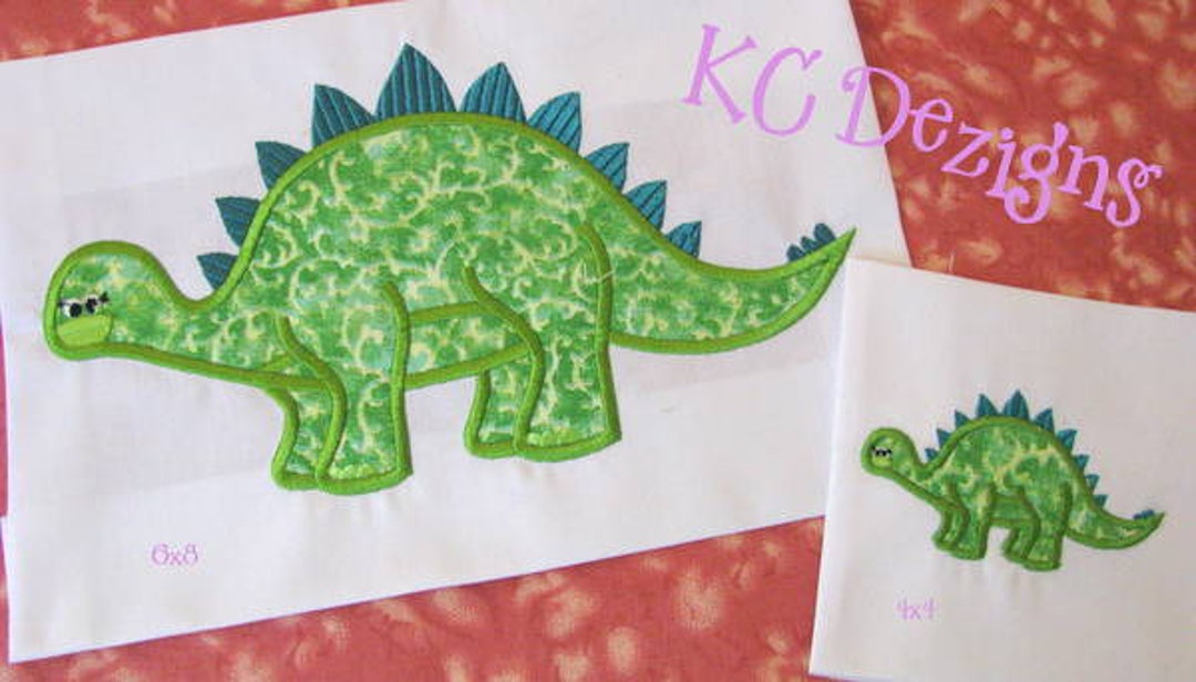 Cute Dinosaur Machine Applique Embroidery Design - Dinosaur Embroidery ...